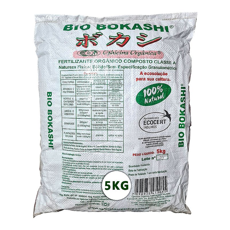 Bokashi Adubo Orgânico Farelado Completo - Bio Bokashi - 5kg - Verde ...