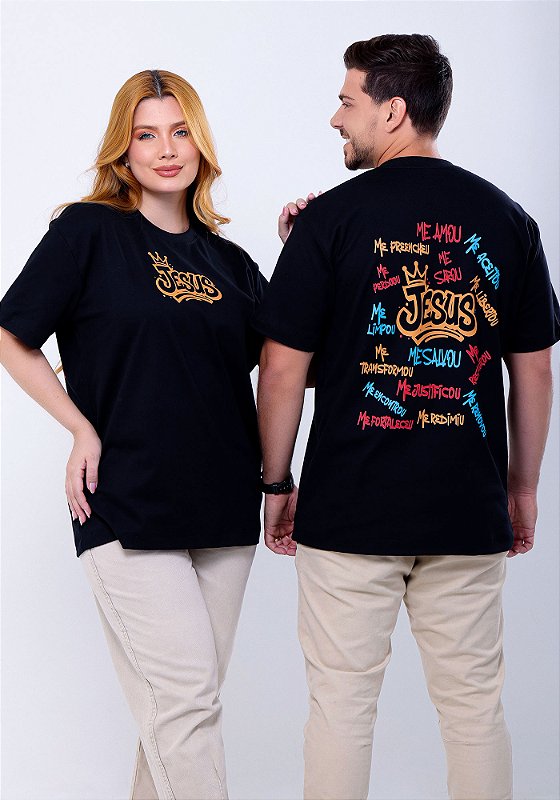 OVERSIZED - JESUS ME SALVOU - COR PRETO - Marca Cristã