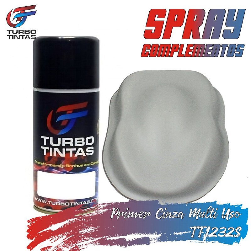 Spray Primer Turbo Cinza Multiuso - TT1232S - 350ml - Turbo Tintas