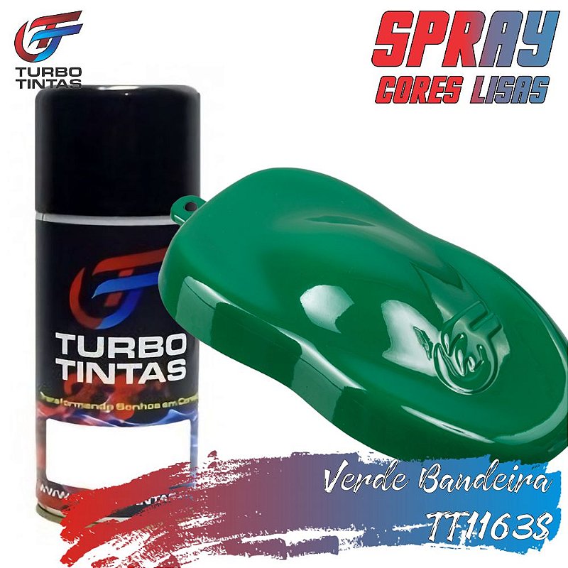 Spray Poliéster Liso - Verde Bandeira - TT1163S - 350ml - Turbo Tintas