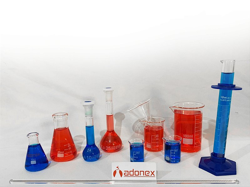 Kit De Mini Vidrarias Para Laboratório Com 11 Peças Adonex - Loja do ...