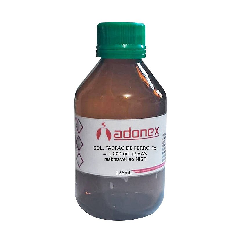 Solução Padrão de Ferro Fe = 1,000 g/L para AAS rastreável NIST 125 mL ...