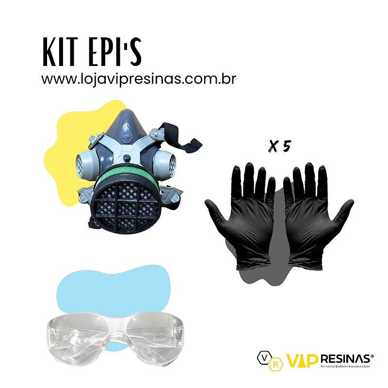 KIT 03 - Conjunto Completo EPI'S Para Resinagem | Vip Resinas - Loja Vip Resinas
