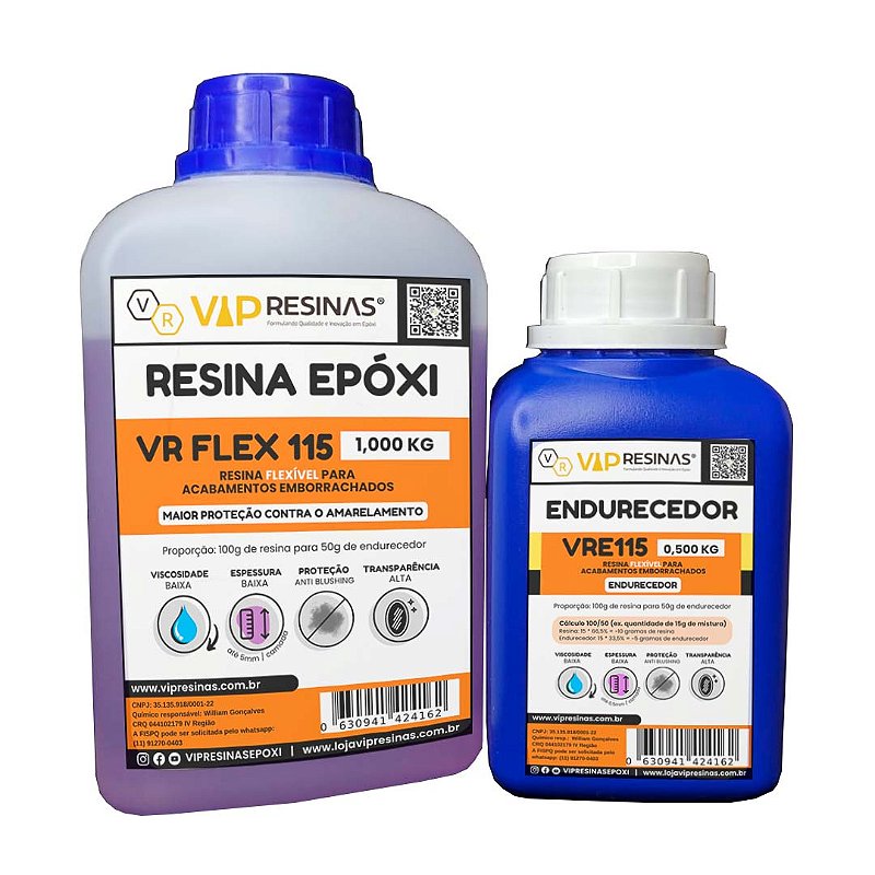 Resina Flexível Com Proteção UV VR FLEX 115 - 1,5kg / Vip Resinas ...