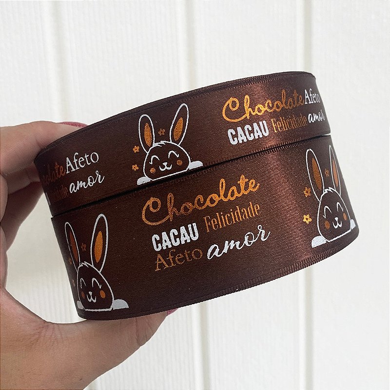 Fita de cetim - Chocolate - 50 metros - Lamar Etiquetas e Fitas
