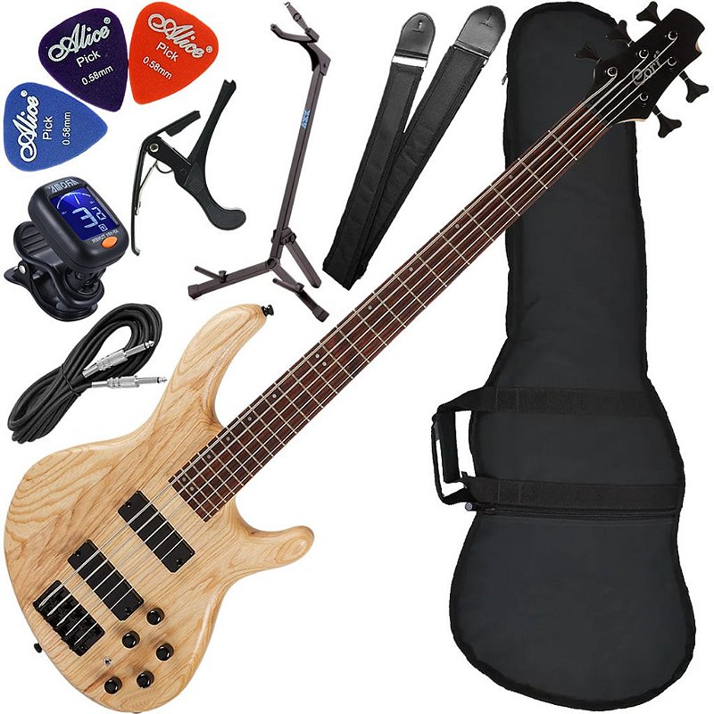 Kit Baixo Cort Action DLX V ASH OPN 5 Cordas Ativo Pré Mark Bass Bx02 ...