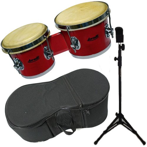 Kit Bongô Vermelho Torelli Tb010 6x7 Com Pedestal E Capa Com 10% OFF na ...