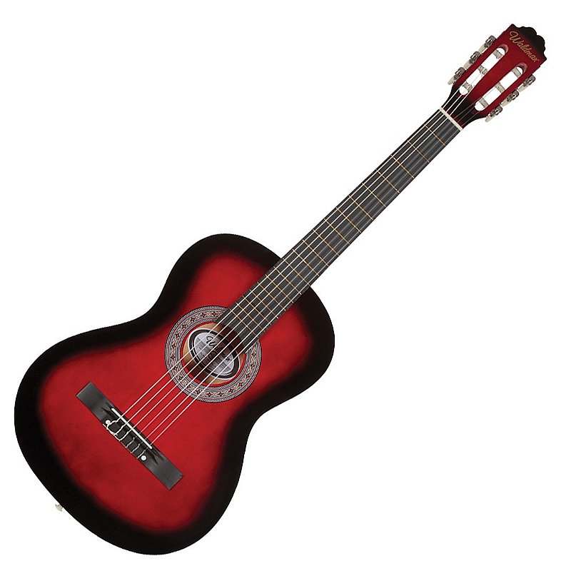 Violão Clássico Waldman Acústico Nylon PP1 Rsb - Sunburst Vermelho Com ...