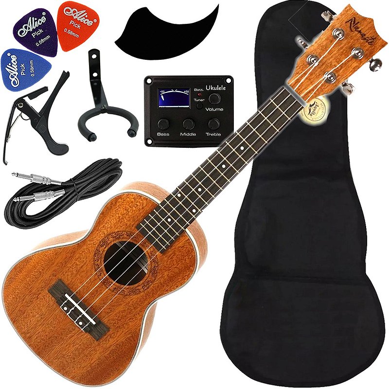 Kit Ukulele Concerto Eletroacústico C/ Equalizador Namastê NU23-MGQ ...