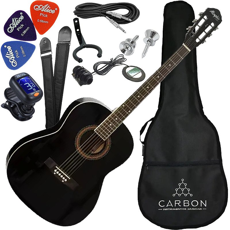 Kit Violão Memphis AC-40 Preto Aço Vx7 Com 10% OFF na Maior Loja de ...