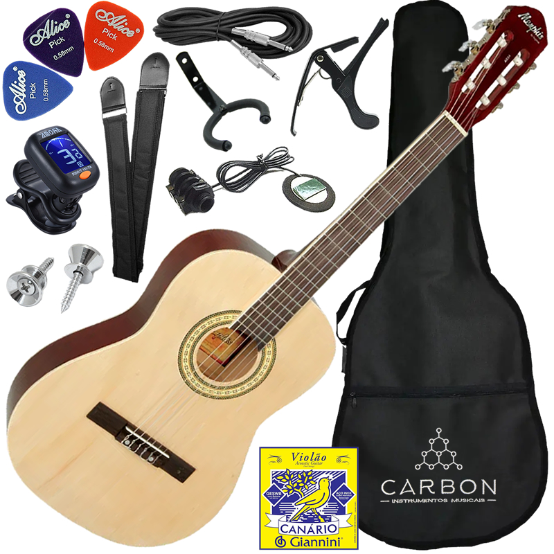 Kit Violão Elétrico Infantil 3/4 Memphis AC34 NT Nylon Vx08 Com 10% OFF ...