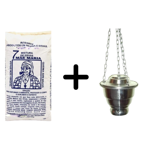 Kit Turíbulo Em Alumínio + Defumador Mãe Maria - Fábrica de Velas Sete ...