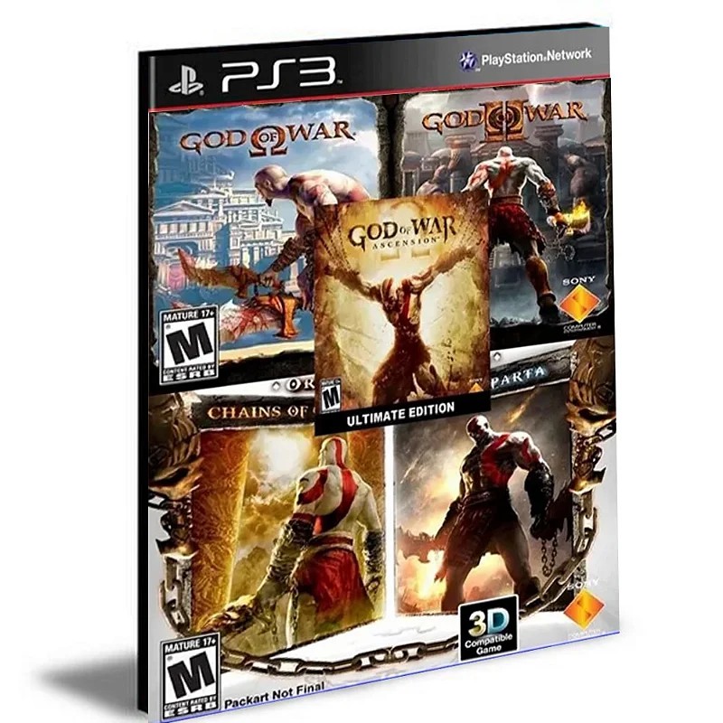 GOD OF WAR 1 2 Ascension Olympus Ghost of Sparta Ps3 Midia Digital Rafa Gamer