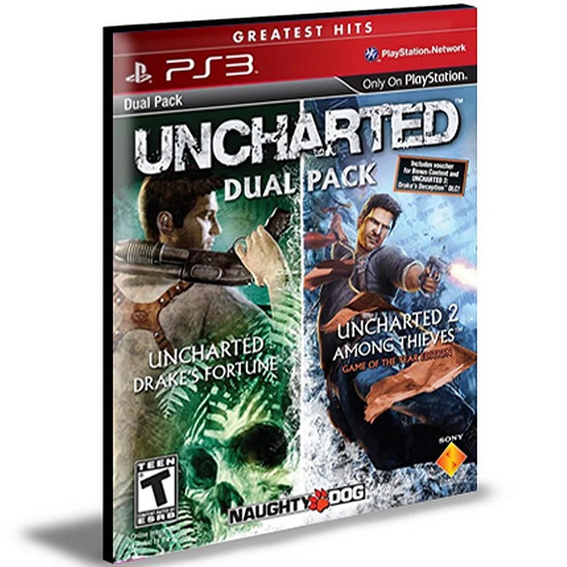 Uncharted 1 E 2 Dual Pack PS3 MÍDIA DIGITAL - Rafa Gamer