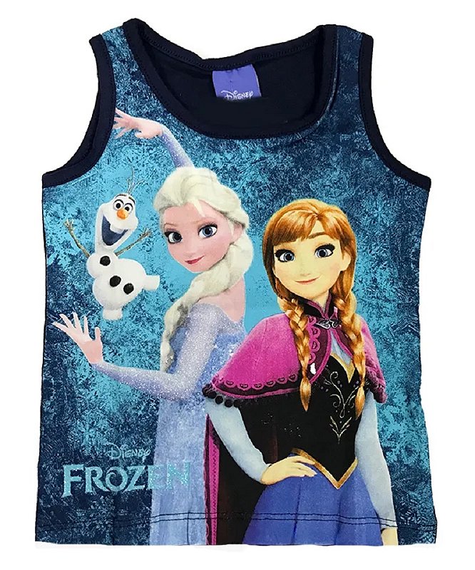 blusa da frozen infantil menina estilo regata personagens - Vesttemaskids
