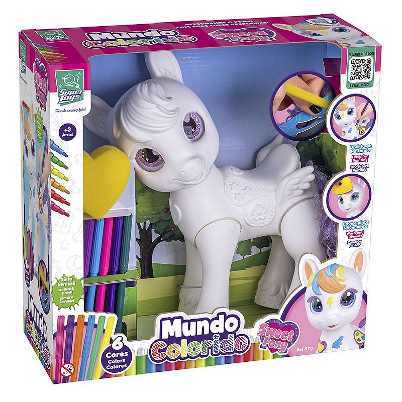 Brinquedo Mundo Colorido Sweet Poney Cofre - SuperToys