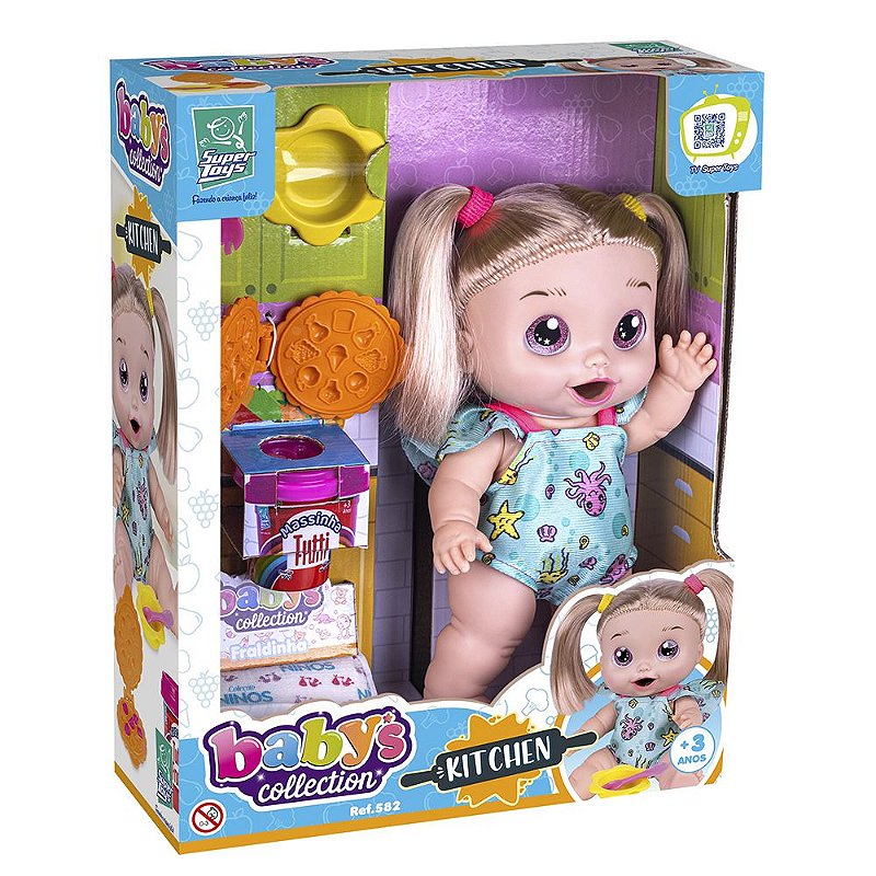 Boneca Babys Collection Kitchen Lançamento - SuperToys