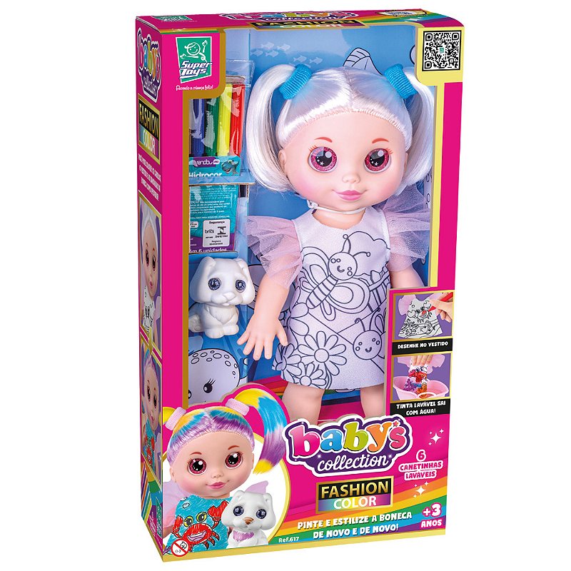 Boneca Babys Collection Fashion Color - SuperToys