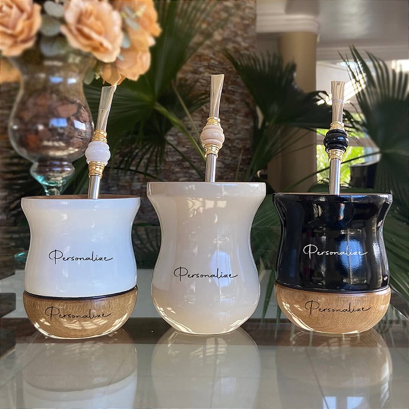 Kit 3 Cuias Personalizadas + Bombas - TCHÁFINO