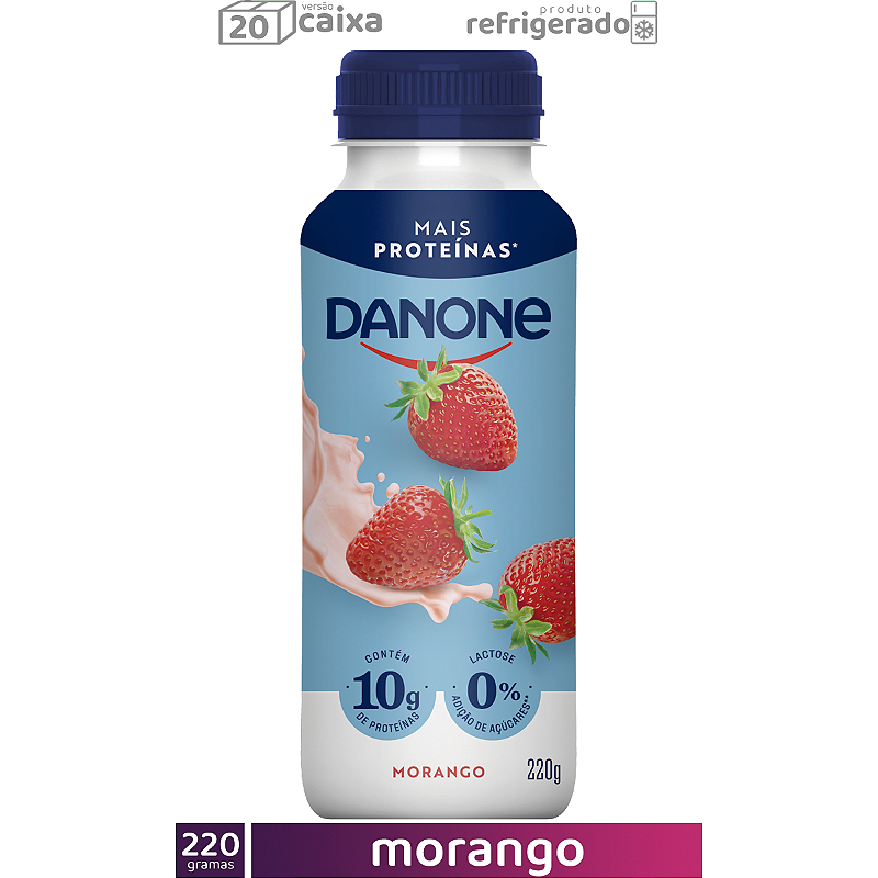 20 Danone Mais 10g Proteínas Líquido 220g Morango - Frete grátis ...