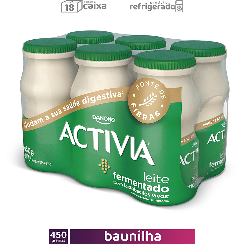 18 Activia Leite Fermentado 450g X6 Baunilha (CAIXA) - Frete grátis + descontos cumulativos