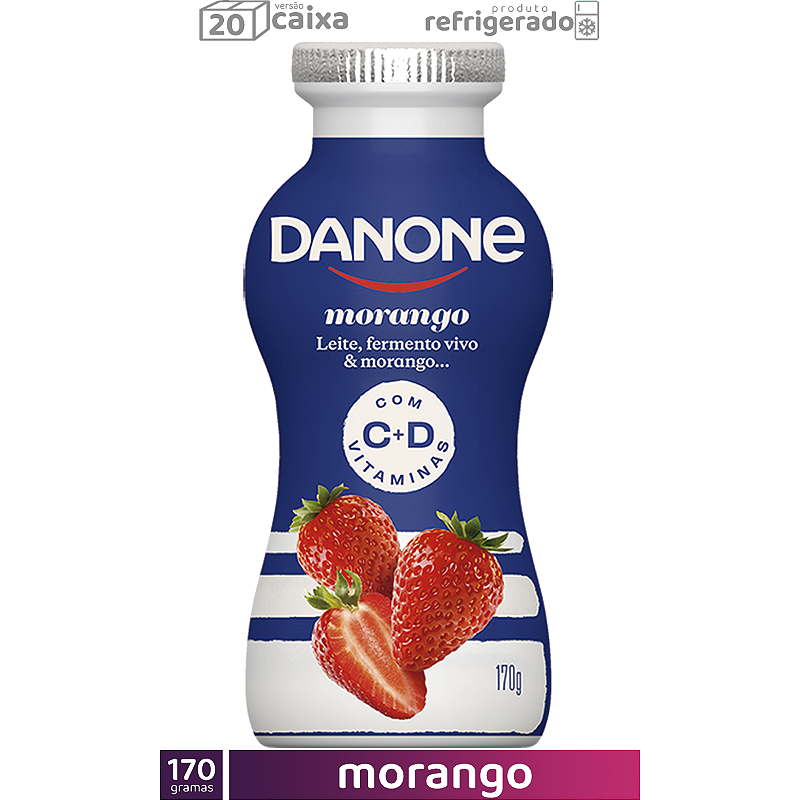 Danone Líquido 170g Morango (caixa 20 unidades) - Frete grátis ...
