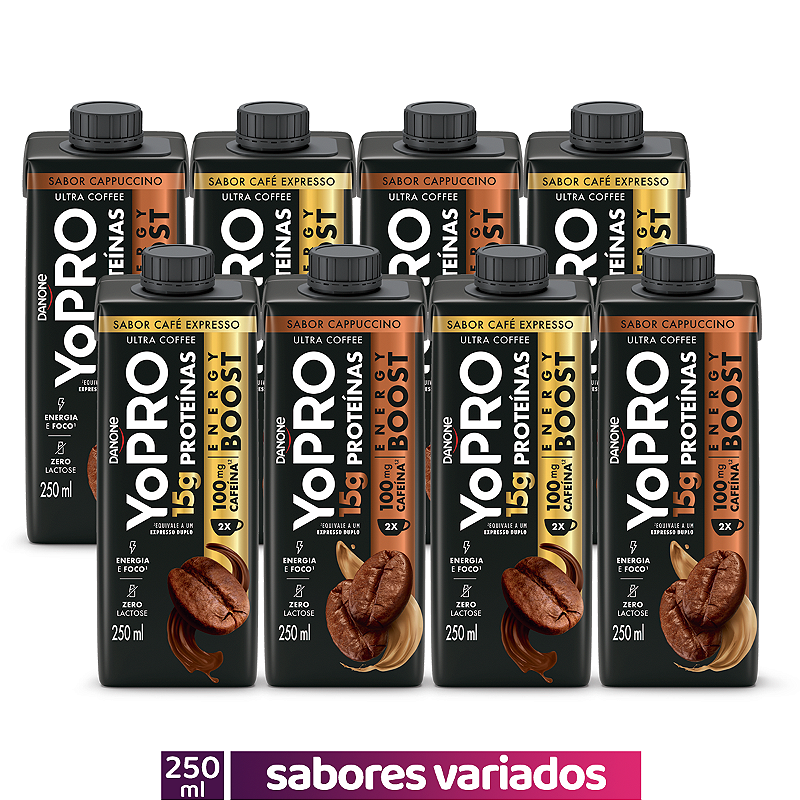Kit 8 YoPRO Energy Boost UHT 250ml 15g Proteínas - Frete grátis ...
