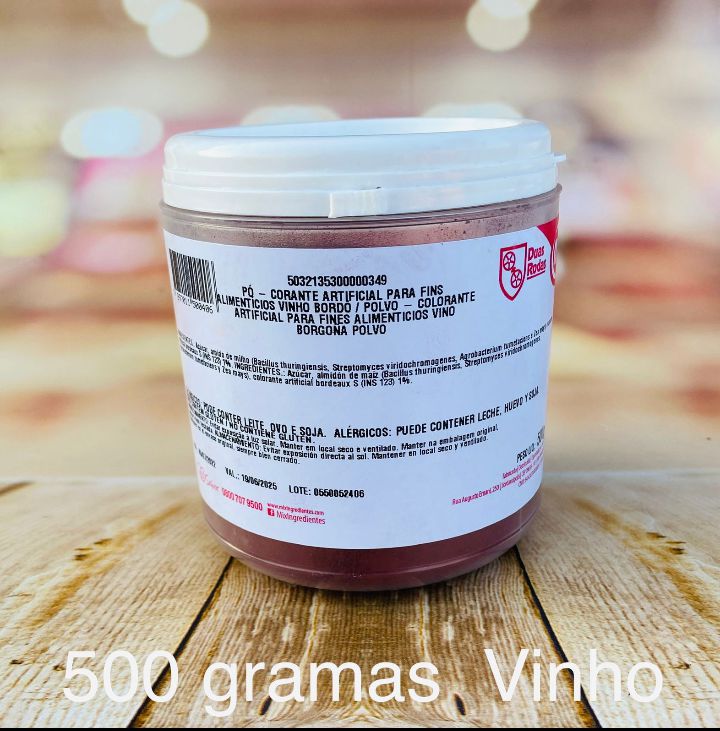 Corante Em Pó Mix 500 Gramas Vinho Bordo (Mix) - Chocobraz Embalagens