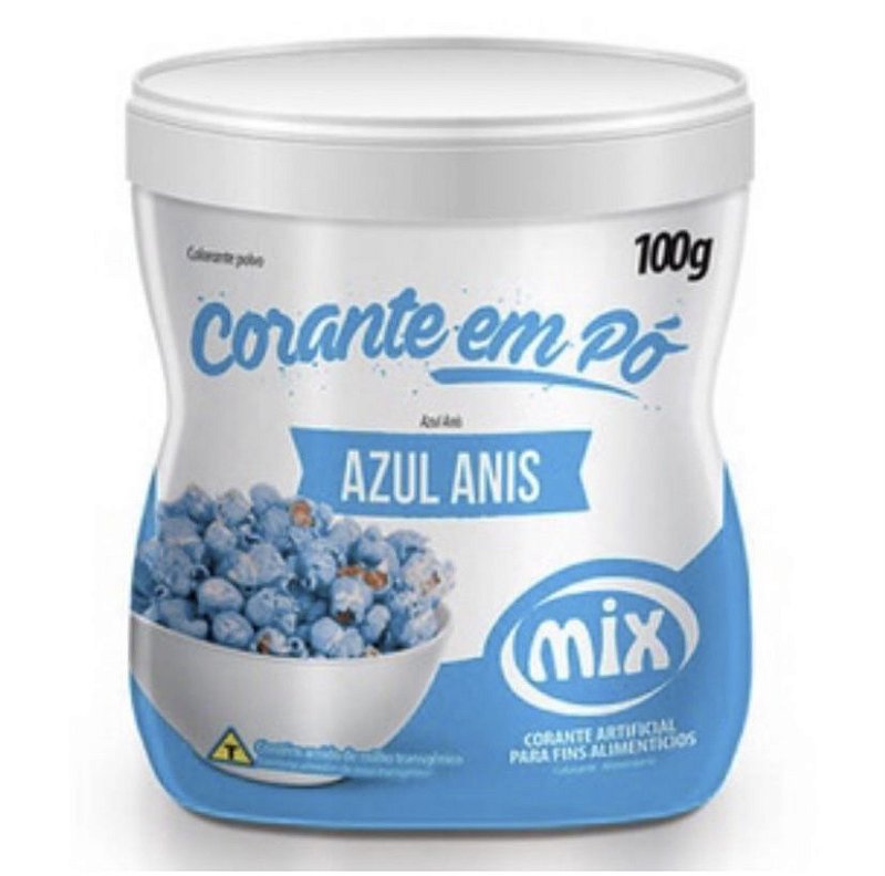 Corante Em Pó Mix Azul Anis 100 Gramas (Mix) - Chocobraz Embalagens