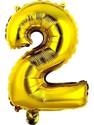Balão Número 2 Gigante 80 cm Dourado Ouro Laminado (RT) - Chocobraz ...
