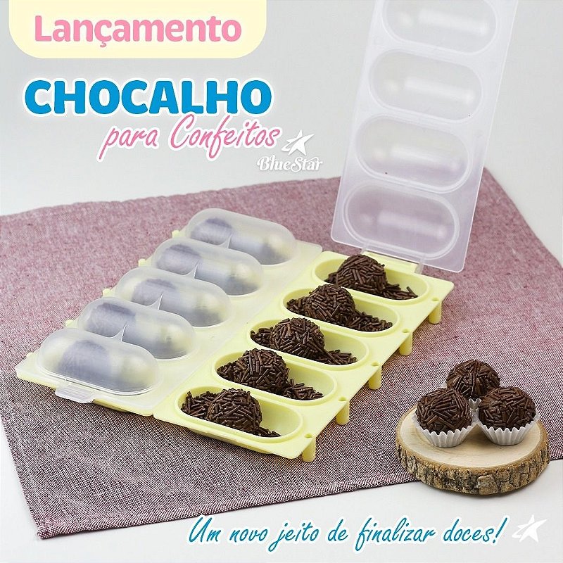 Chocalho para Confeitos Amarelo 5 Cavidades (Blue Star) - Chocobraz ...