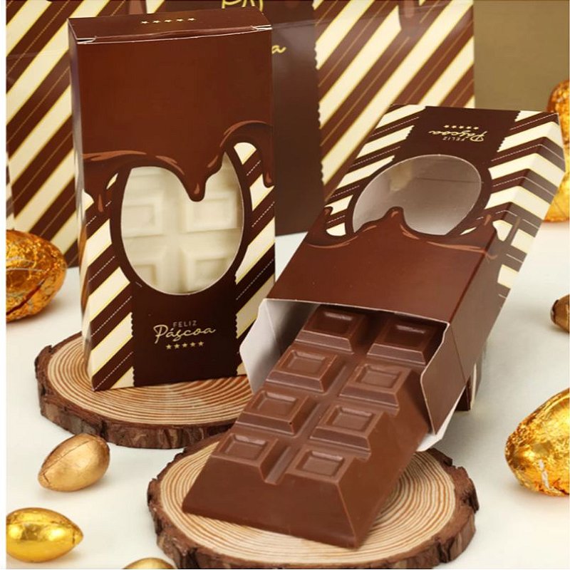 10 Caixas P/ Barra 300gr Pascoa Com Visor CHOCOLATE 3805 ( PASCOA JANGO ...