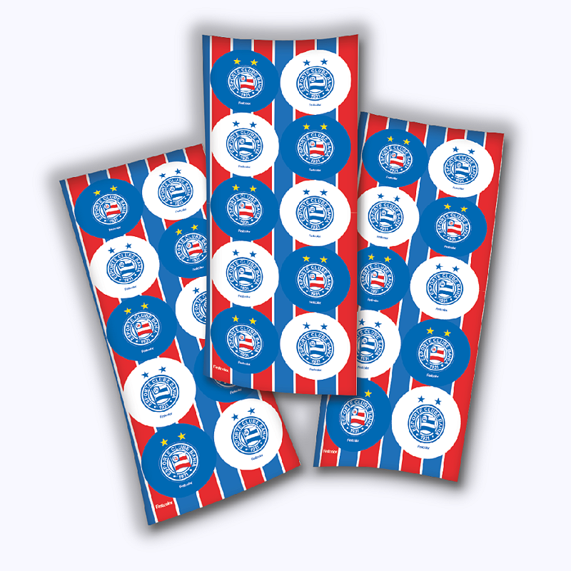 30 ADESIVO FUTEBOL BAHIA OFICIAL REDONDO FESTCOLOR - Chocobraz Embalagens