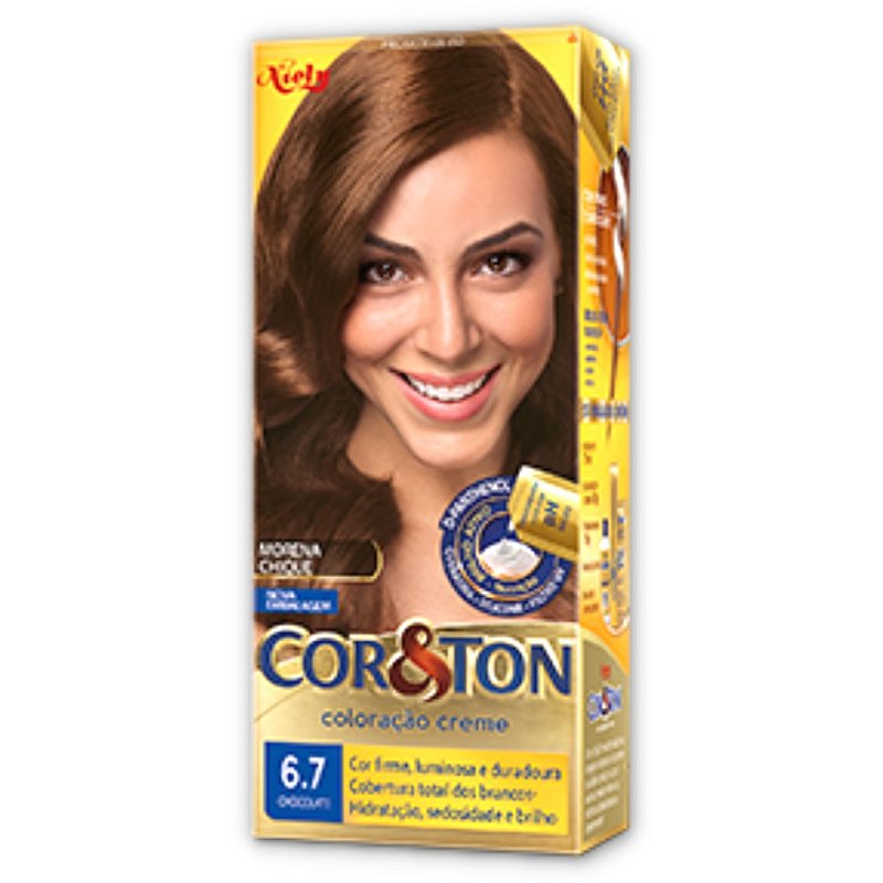 Tintura Coloração Cor & Ton Chocolate 6.7 Tinta para Cabelo Cor e Ton ...