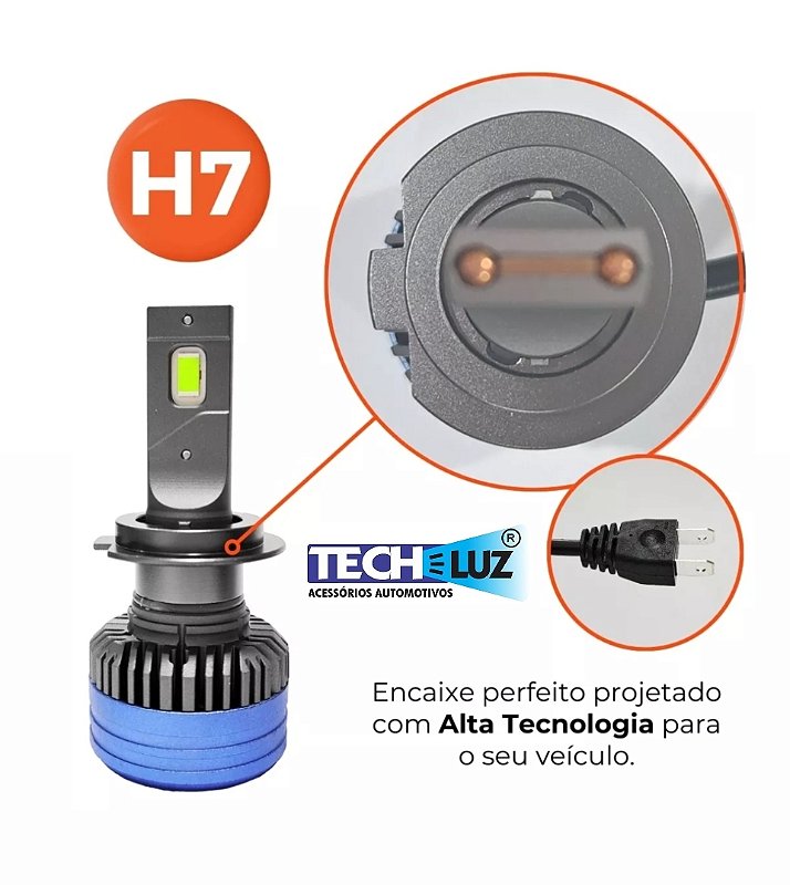 Super Led H7 Max 150w 15.000 Lumens Com Canceller - TechLuz - O melhor ...