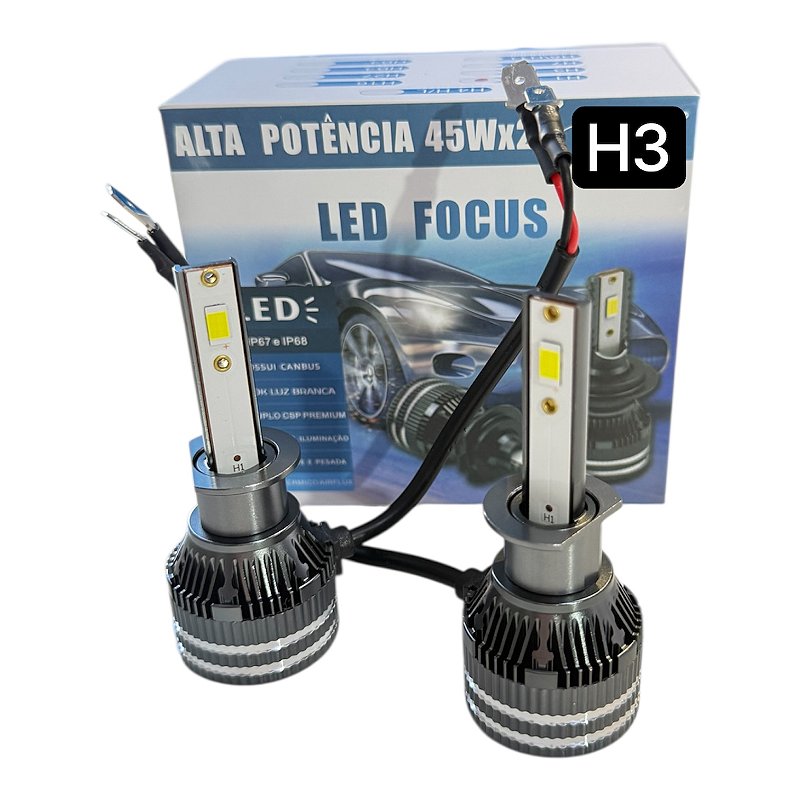 Kit H3 Ultra LED Focus 90W 13.000 lm – Plug & Play 6000K - TechLuz - O ...