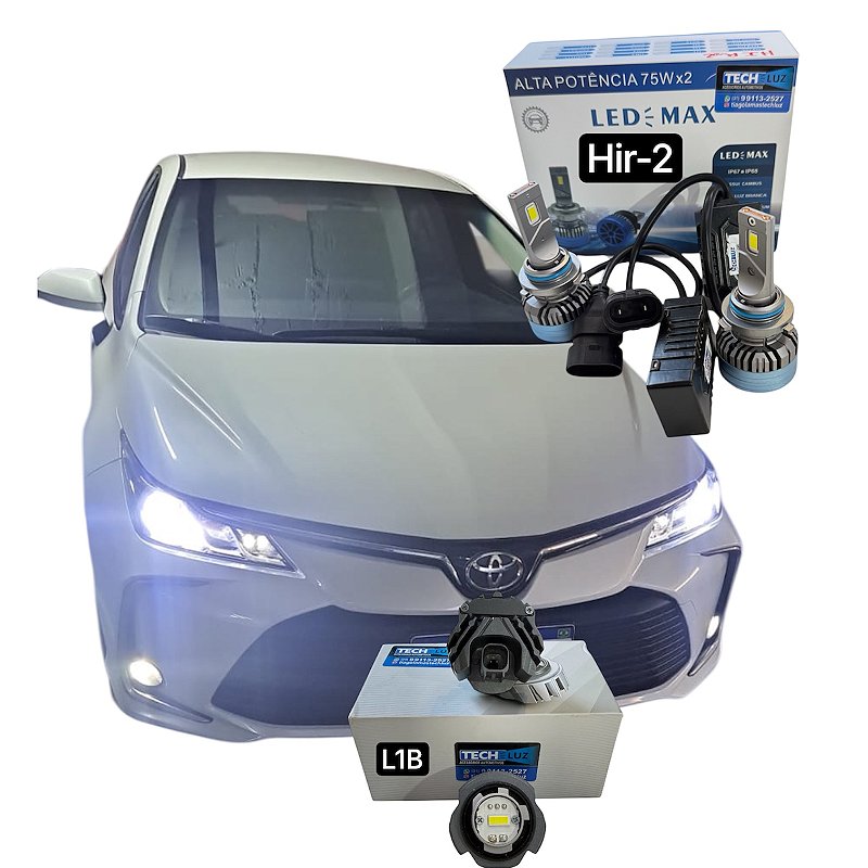 KIT LED MAX COROLLA 2020 em diante Farol Alto Baixo e Milha (GLI - XEI ...