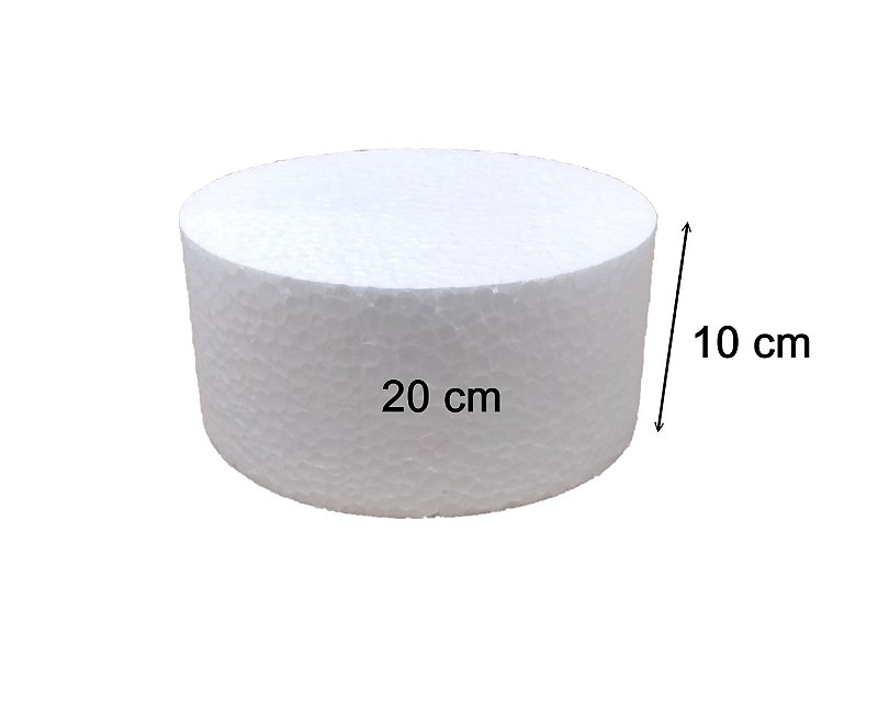 Bolo Fake Base Isopor 20 Cm x 10 Cm Altura EPS Maciço - Isovale