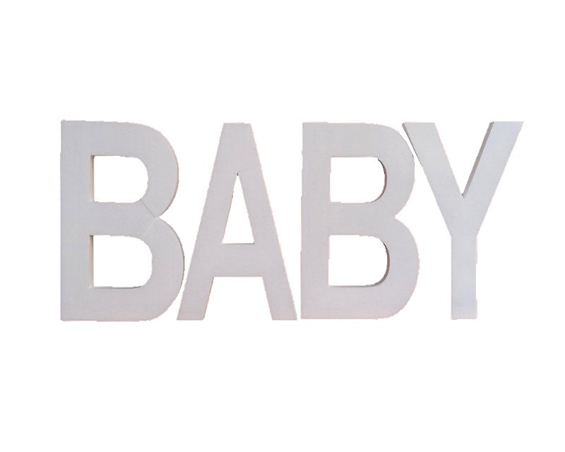 Letra BABY Grande Isopor® 95 Cm Altura x 8Cm Decoração Festa - Isovale