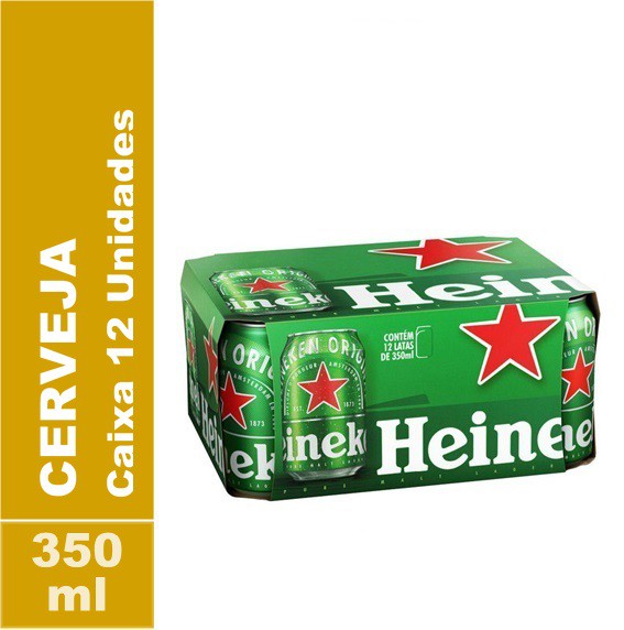 Cerveja Heineken Lata 350ml Caixa (12 Un.) - Smouk Loja