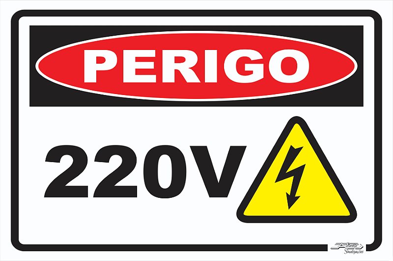 Placa Perigo 220v - Afonso Sinalizações
