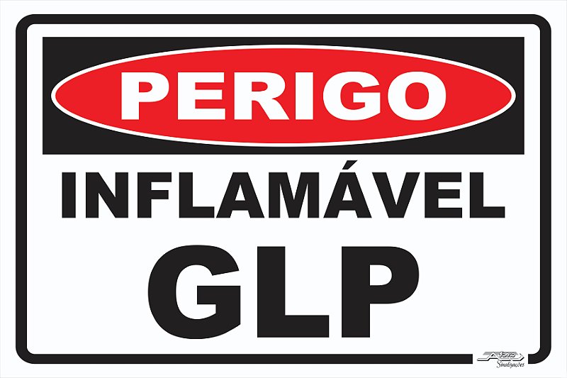 Placa Perigo Inflamável GLP - Afonso Sinalizações