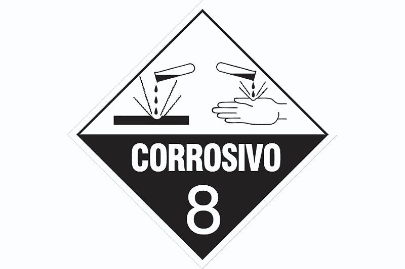 Transporte de Produtos Perigosos - Rótulo de Risco - Corrosivo 8 ...