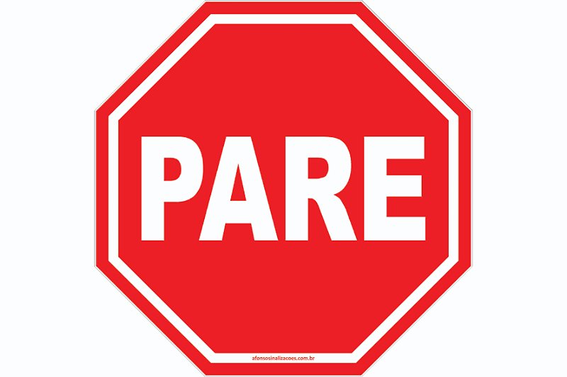 Placa de Trânsito Pare Parada Obrigatória R-1 Resolução Contran ...