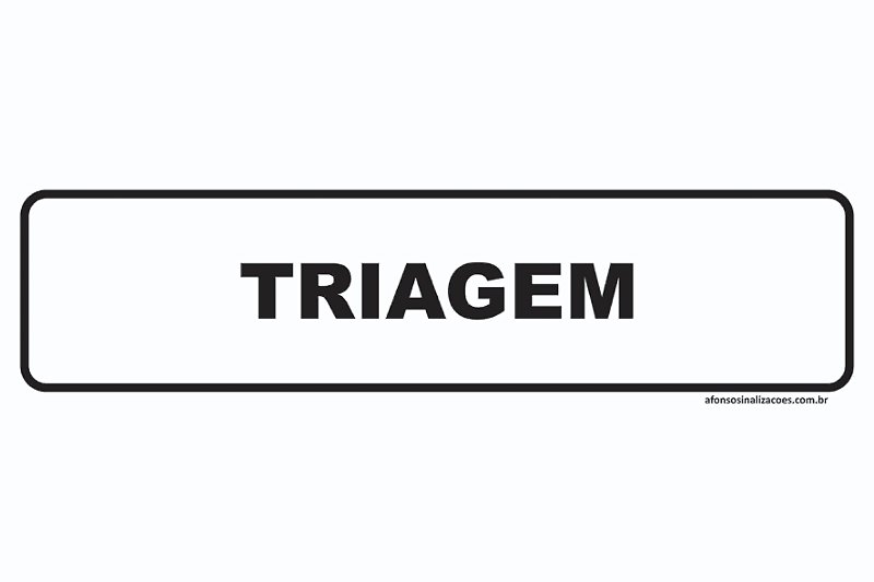 Placa de Identificação Triagem - 30x8cm - Afonso Sinalizações