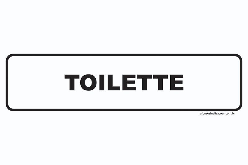 Placa de Identificação Toilette - 30x8cm - Afonso Sinalizações