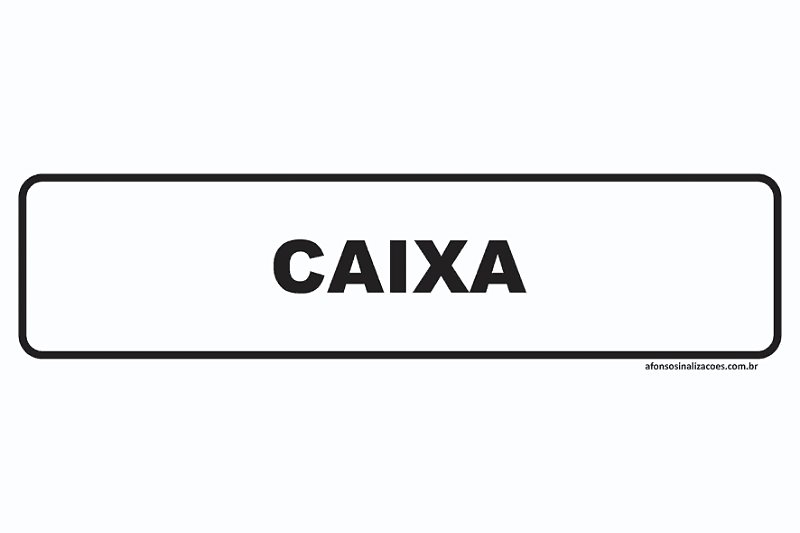 Placa de Identificação Caixa - 30x8cm - Afonso Sinalizações