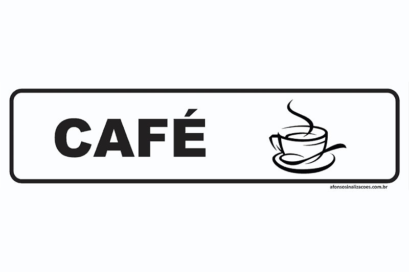 Placa de Identificação Café - 30x8cm - Afonso Sinalizações