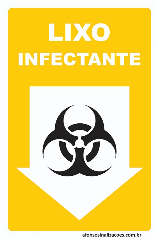 Placa Lixo Infectante - Afonso Sinalizações