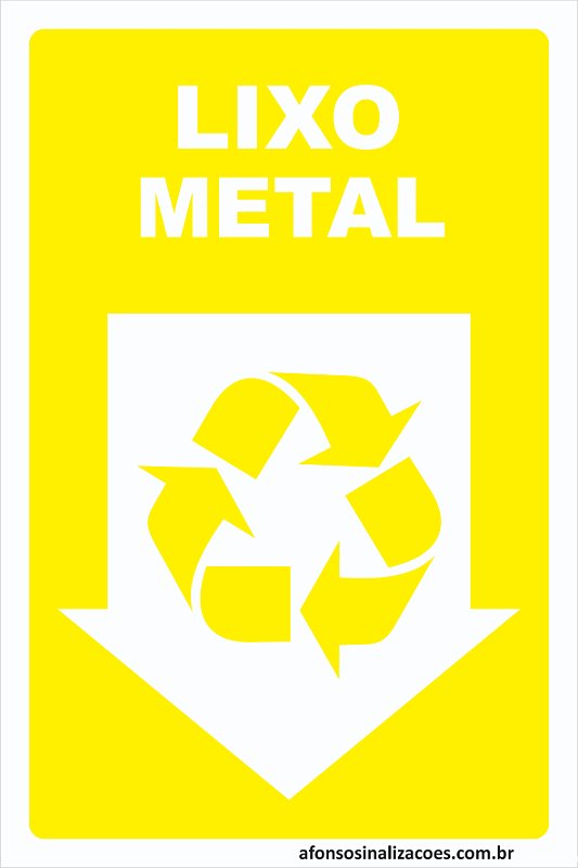 Placa Lixo Metal Reciclável - Afonso Sinalizações